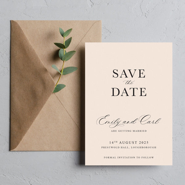 Calligraphy save the date card Emily – NIVI Design