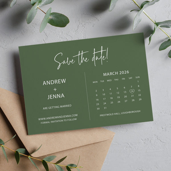Calendar script save the date cards JENNA105 – NIVI Design