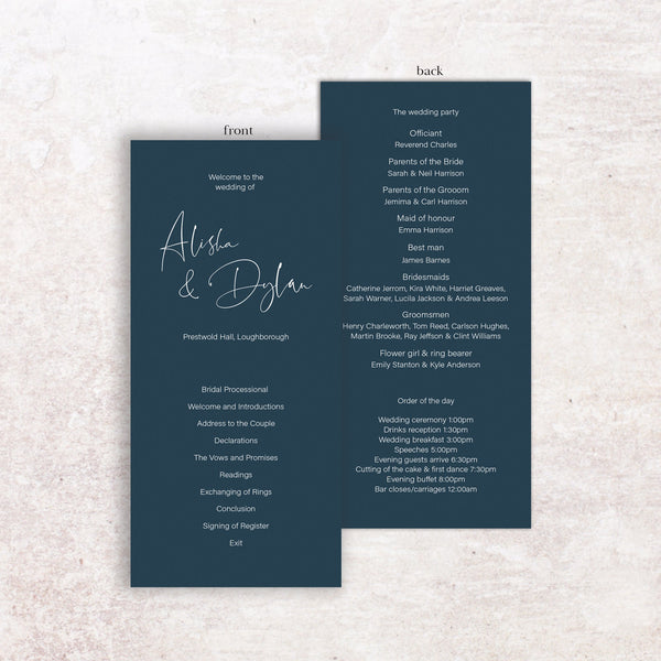 Alisha wedding program – NIVI Design
