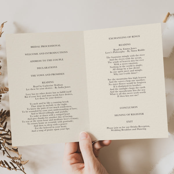 Amelia order of service – NIVI Design