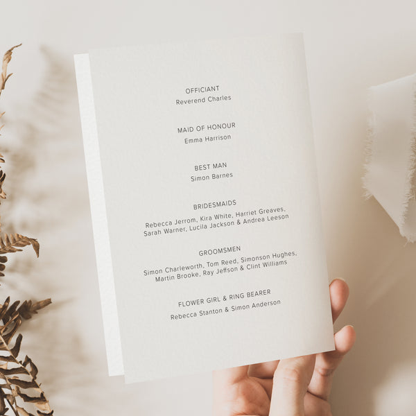 Bold order of service – NIVI Design