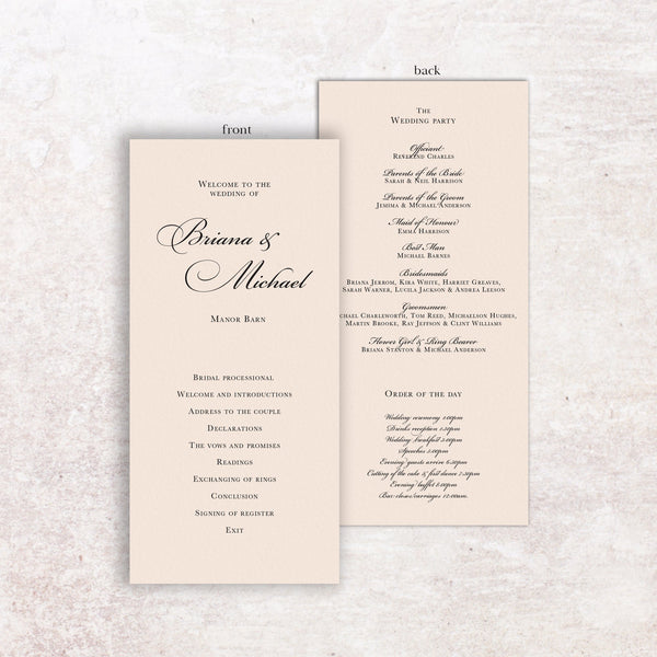 Brianna wedding program – NIVI Design