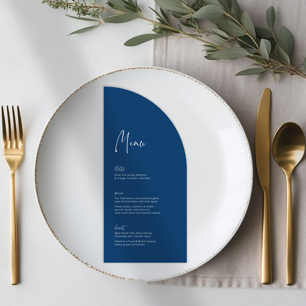 Penelope long menu cards – NIVI Design Wedding Invitations