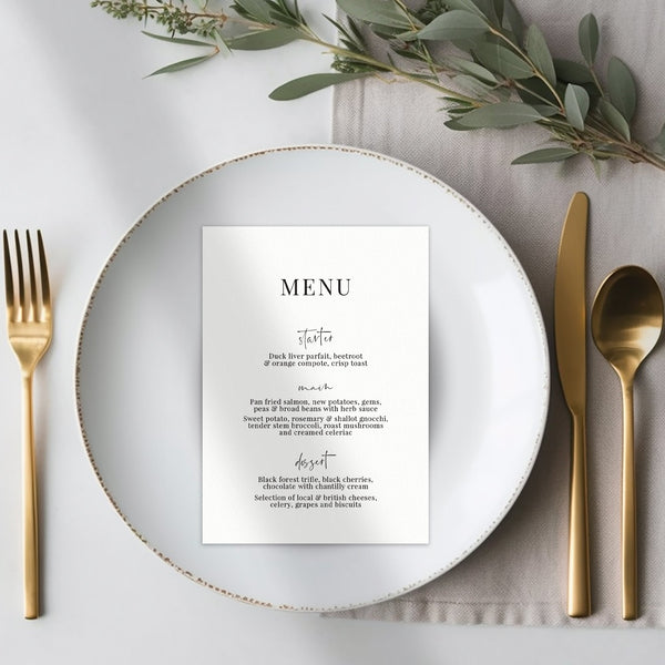 Sienna menu cards – NIVI Design