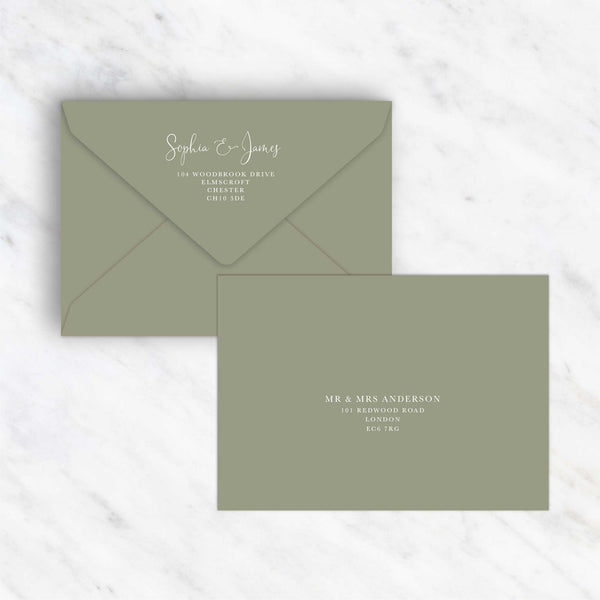 Purple Floral Foliage Envelope addressing – NIVI Design